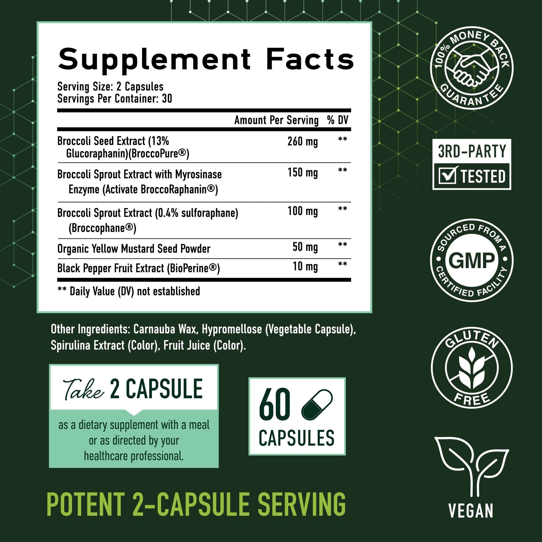 Sulforaphane Microbeadlet Complex 50MG, 60 Capsules - SMNutrition